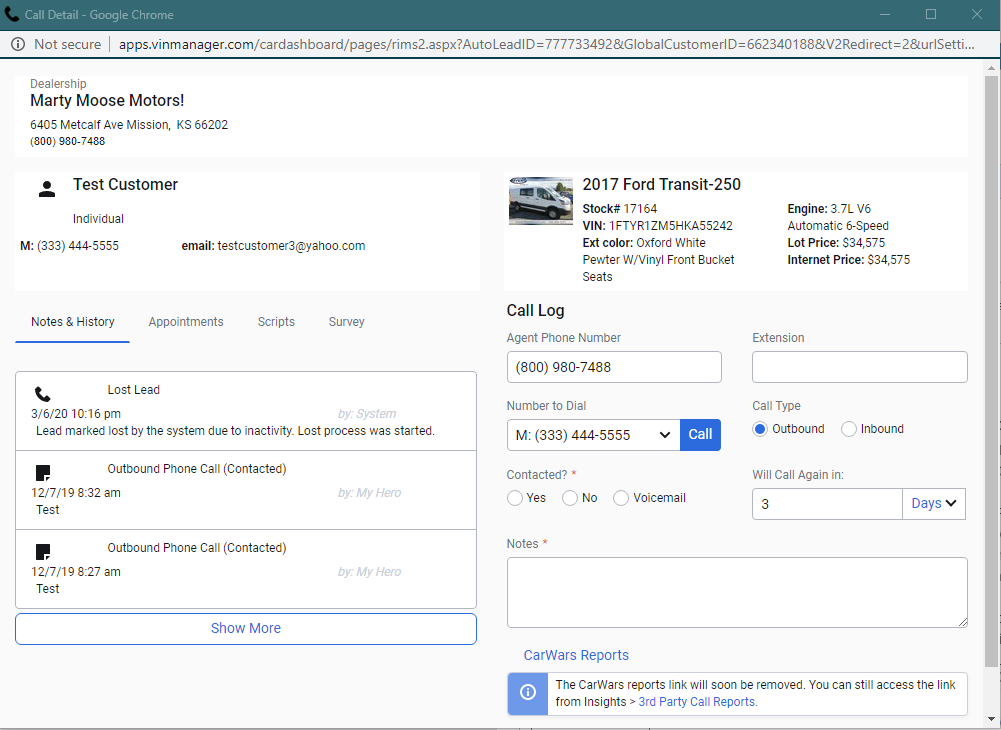 Enabling the New Click to Call Screen
