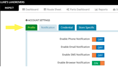 Xtime Inspect User Accounts - Inspect - Setup User Notifications