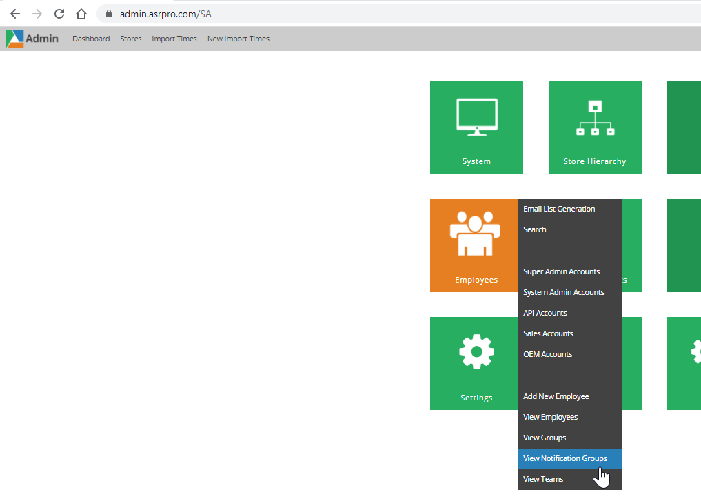 Xtime Inspect - Notifications - Notification groups